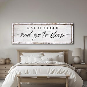 Give It to God and Go to Sleep Sign, Religious Sign, Christian Sign ...