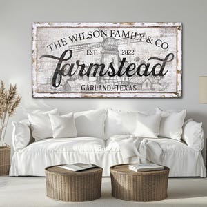 Customized Family Farmstead Sign, Rustic Homestead Sign, Vintage Family ...