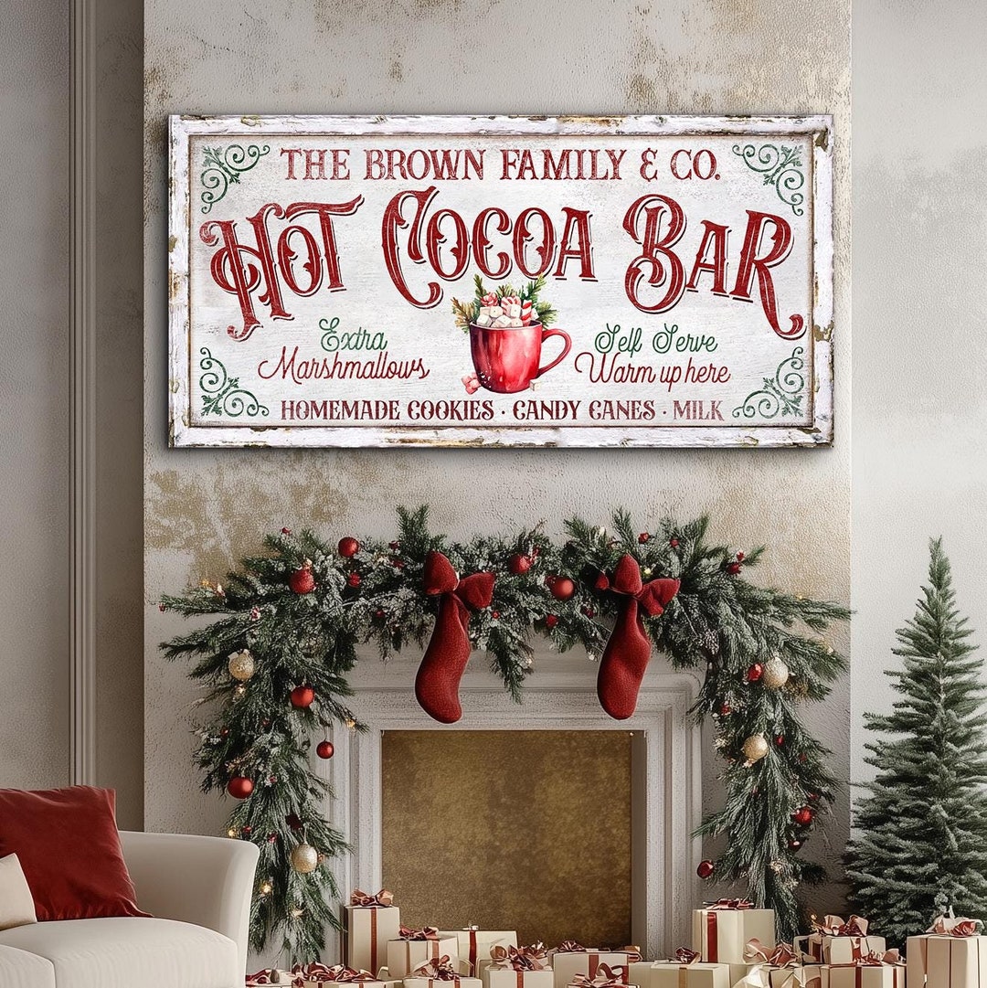 Personalized Christmas Hot Cocoa Sign, Custom Homemade Cookies Sign ...