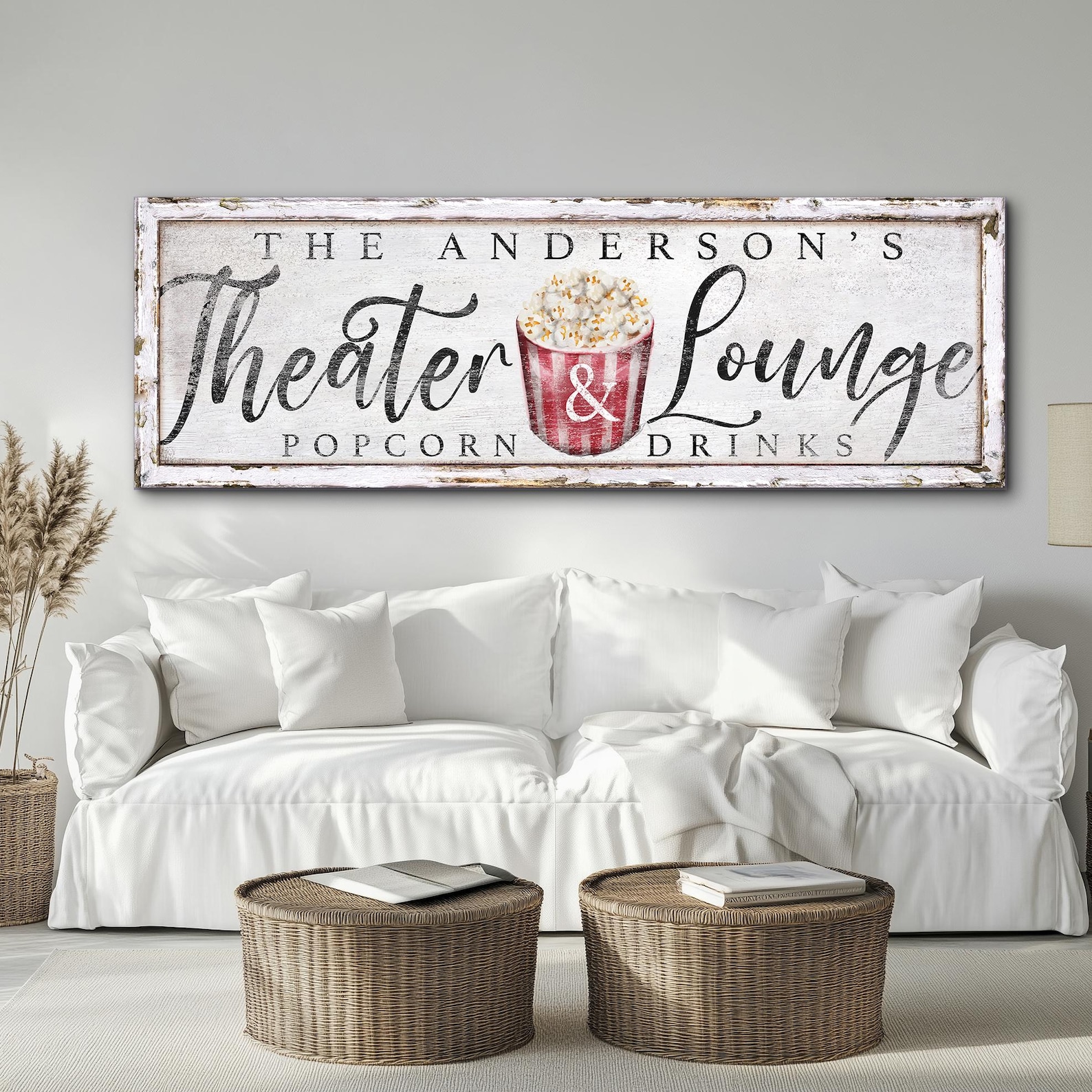 Custom Theater and Lounge Sign, Personalized Family Name Sign, Man Cave ...