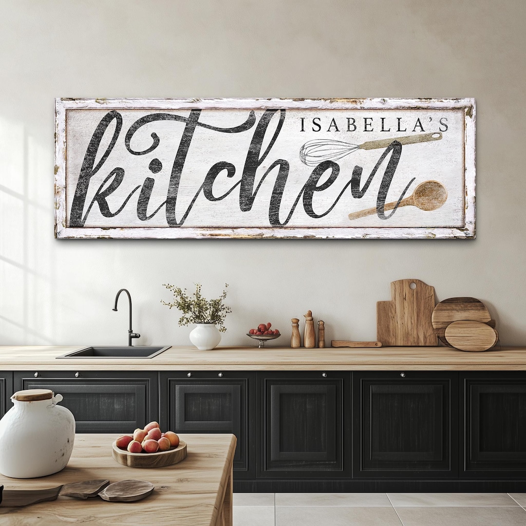Custom Kitchen Sign, Kitchen Decor, Custom Name Sign, Personalized ...