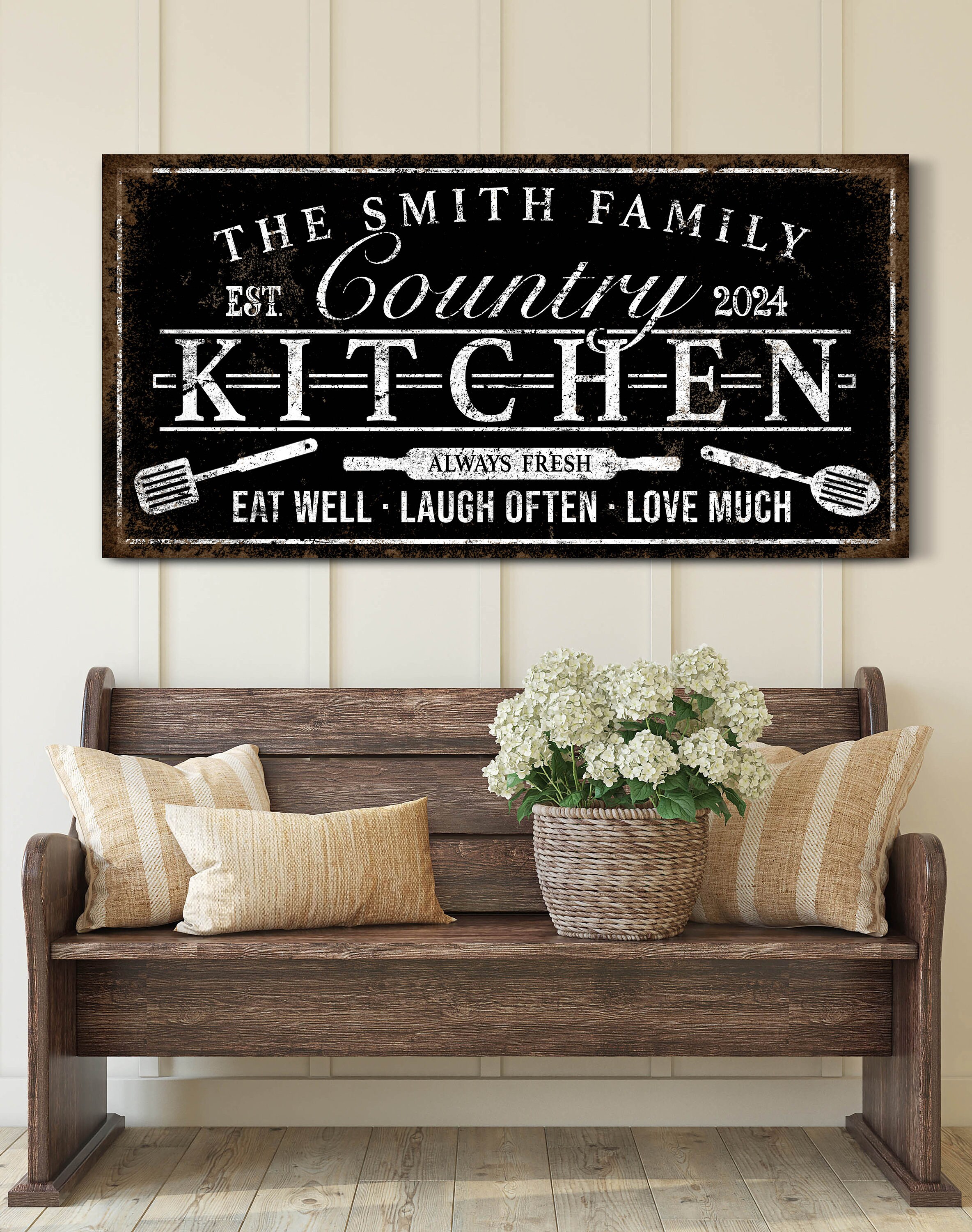 Personalized Country Kitchen Sign Custom Western Kitchen Wall - Etsy