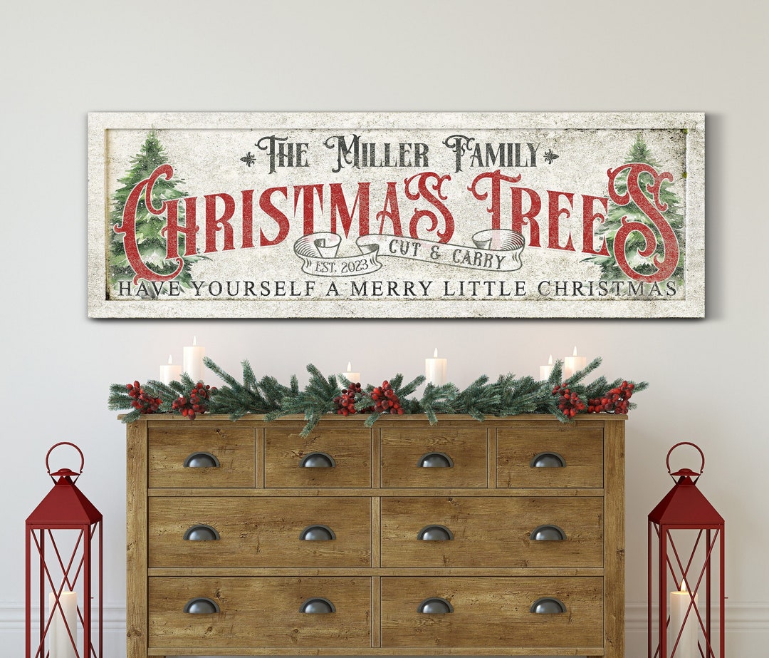 Custom Christmas Tree Farm Sign, Personalized Farm Fresh Christmas ...