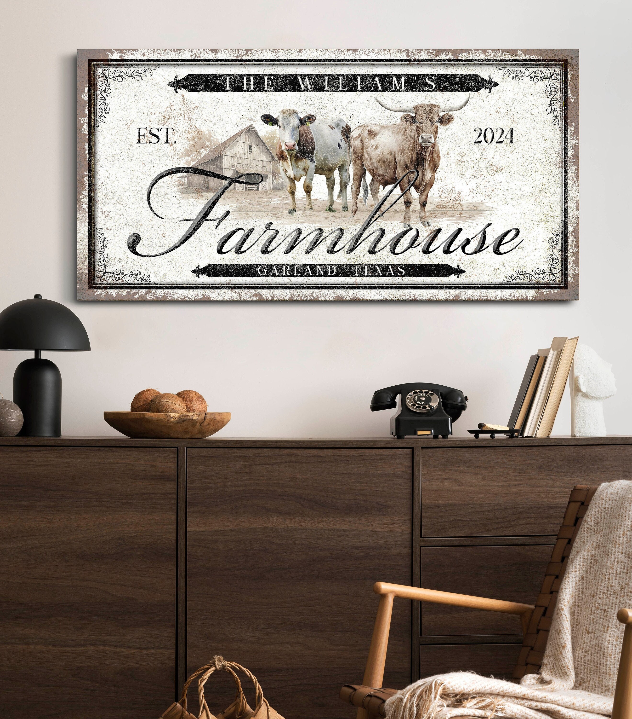 Personalized Farmhouse Sign With Family Name Rustic Homestead - Etsy