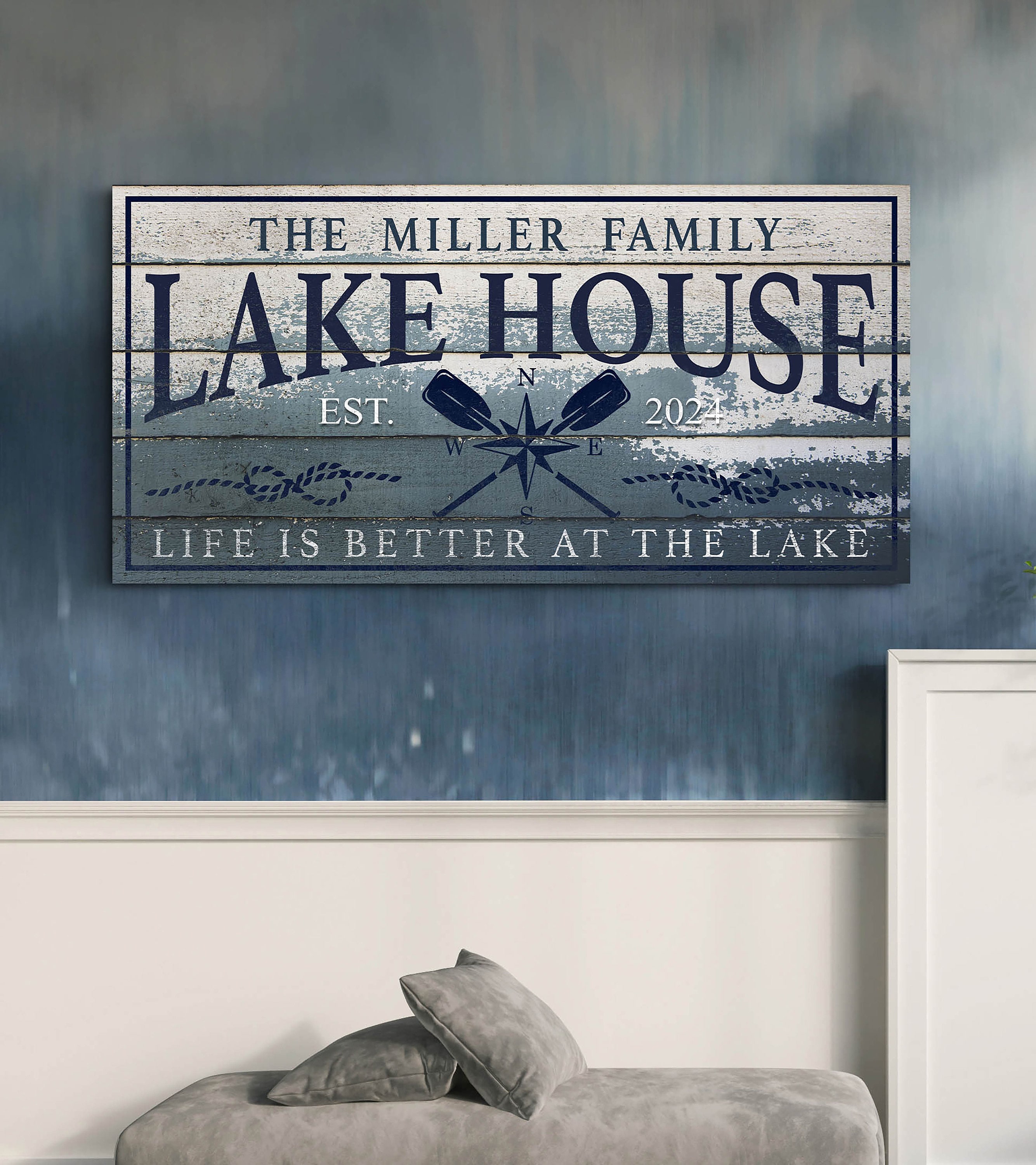 Custom Lake House Sign, Personalized Lake House Decor, Family Lake Life ...