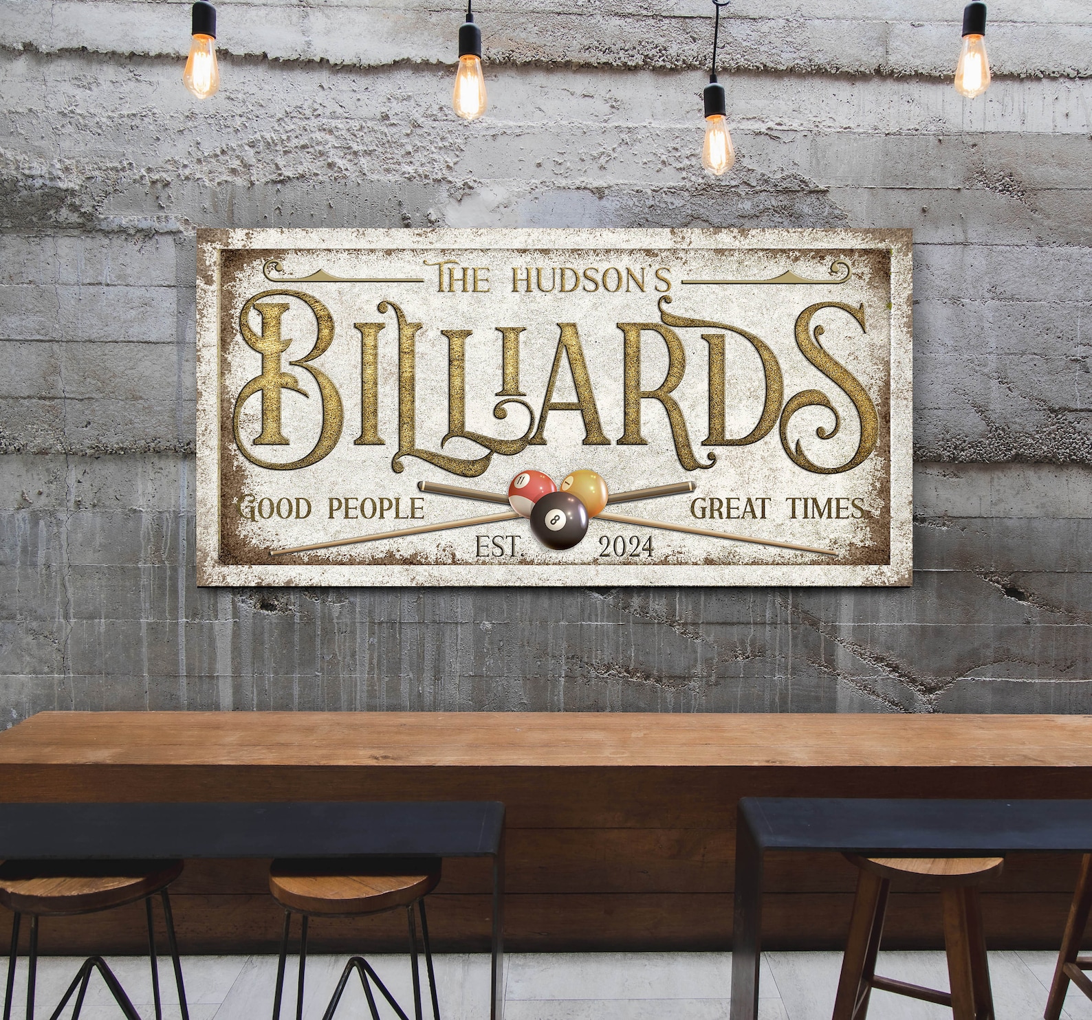 Custom Billiards Sign, Basement Man Cave Decor, Game Room Signs, Gifts ...