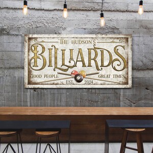 Custom Billiards Sign, Basement Man Cave Decor, Game Room Signs, Gifts ...