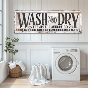 Customized Family Laundry Co Sign, Custom Wash and Dry Wall Art ...