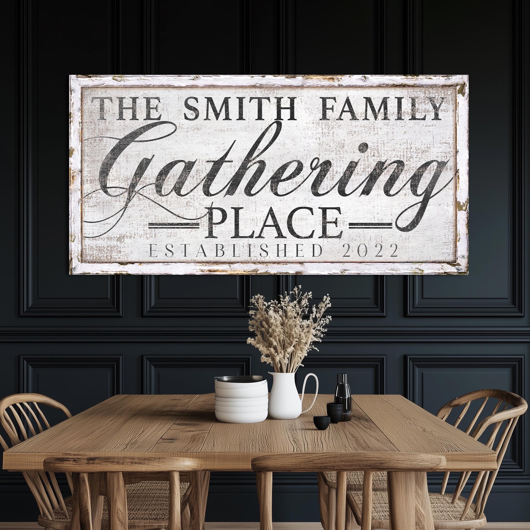 Personalized Gathering Place Sign, Vintage Living Room Wall Art ...