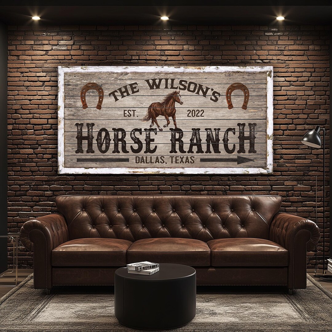 Custom Horse Ranch Sign, Family Horse Farm Sign, Custom City State ...