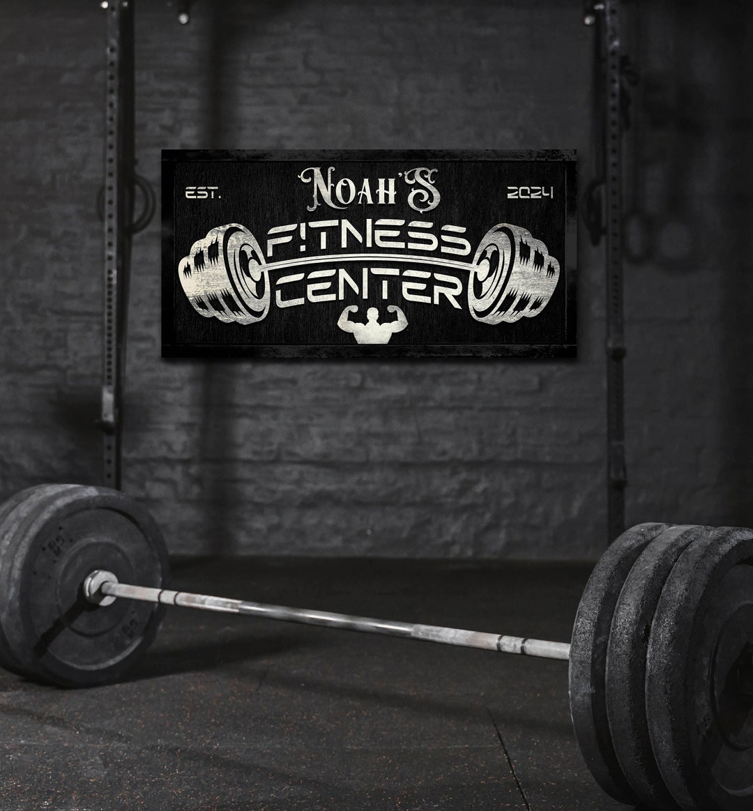 Custom Fitness Center Sign, Personalized Home Gym Sign, Home Gym Decor ...