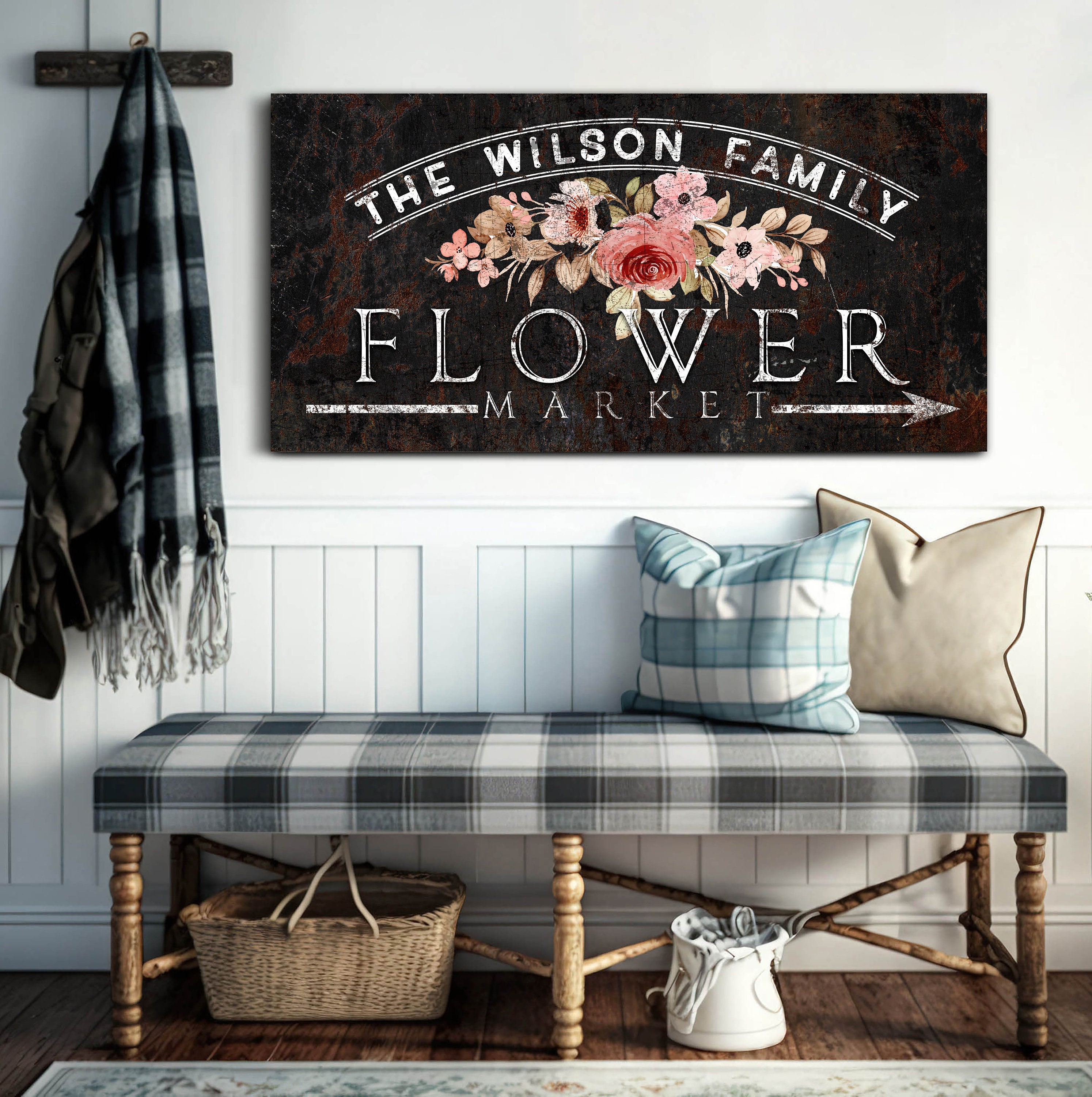 Personalized Flower Market Sign, Vintage Flower Shop Decor, Custom ...