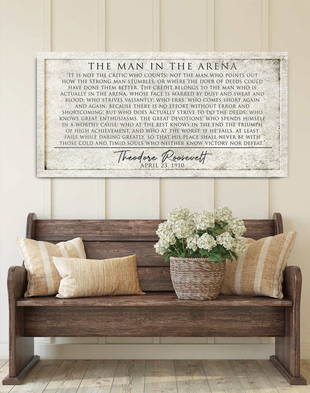 The Man in the Arena Sign, Theodore Roosevelt, Inspirational Sign ...