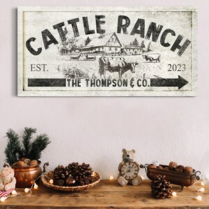Custom Cattle Ranch Sign, Personalized Farm Ranch Decor, Family Name ...