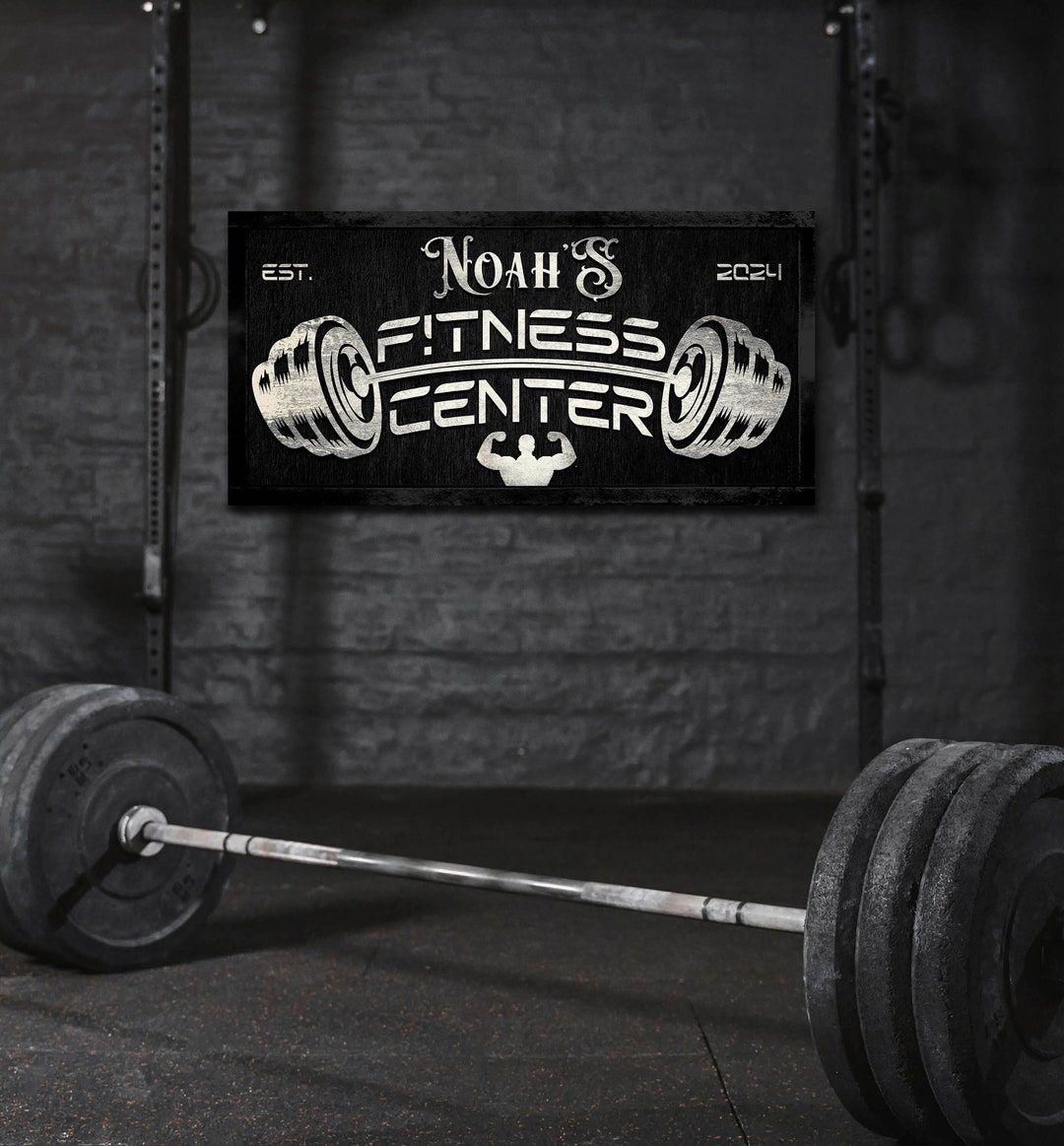 Custom Fitness Center Sign, Personalized Home Gym Sign, Home Gym Decor ...