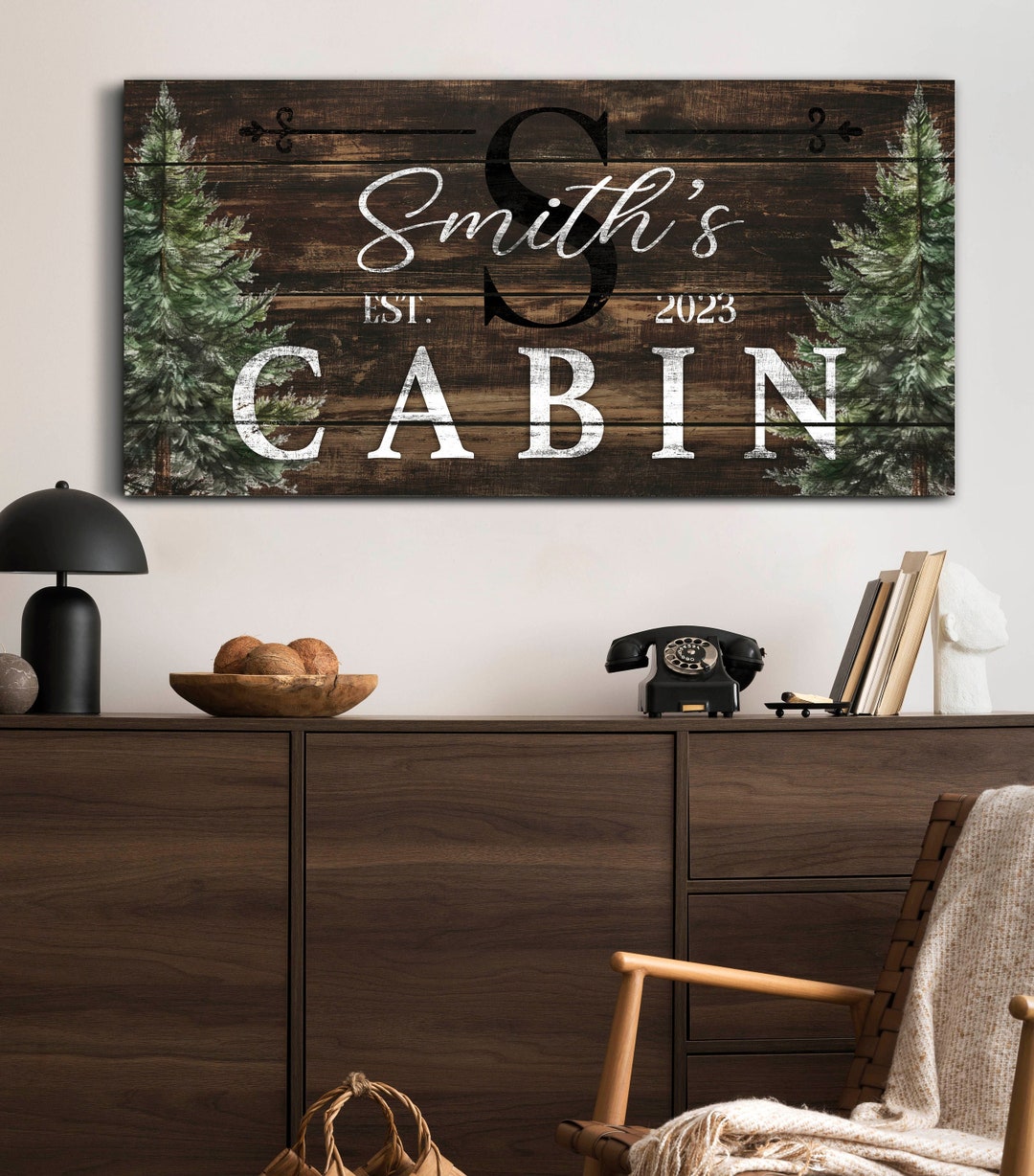 Custom Cabin Sign With Name, Custom Family Name Sign, Cottage Cabin ...