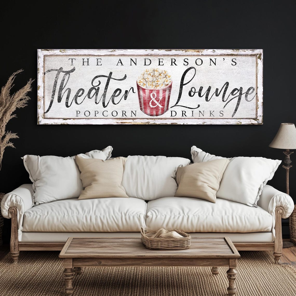 Custom Theater and Lounge Sign, Personalized Family Name Sign, Man Cave ...