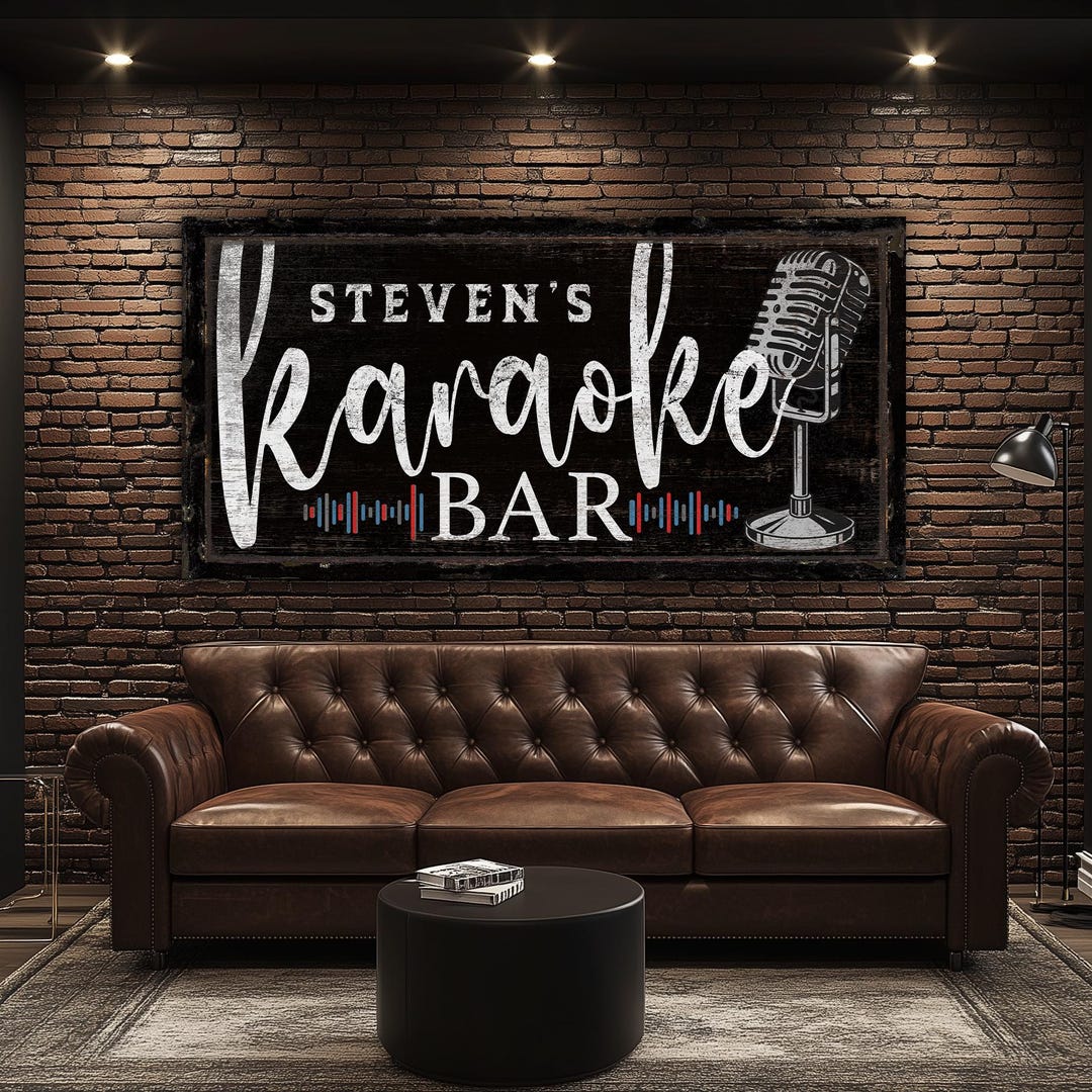 Personalized Karaoke Bar Sign, Custom Bar Sign, Karaoke Party Wall ...
