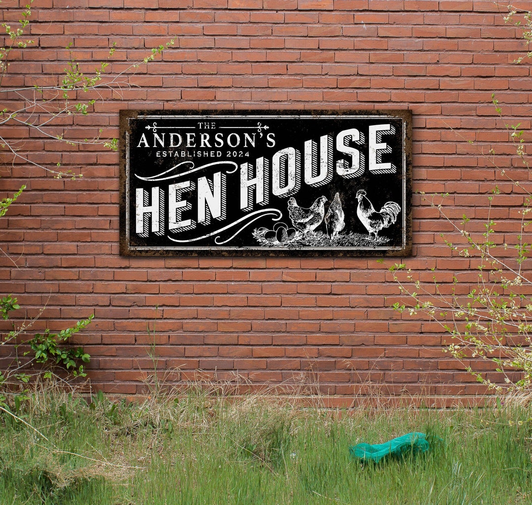Personalized Hen House Sign, Custom Family Name Wall Art, Farmhouse ...