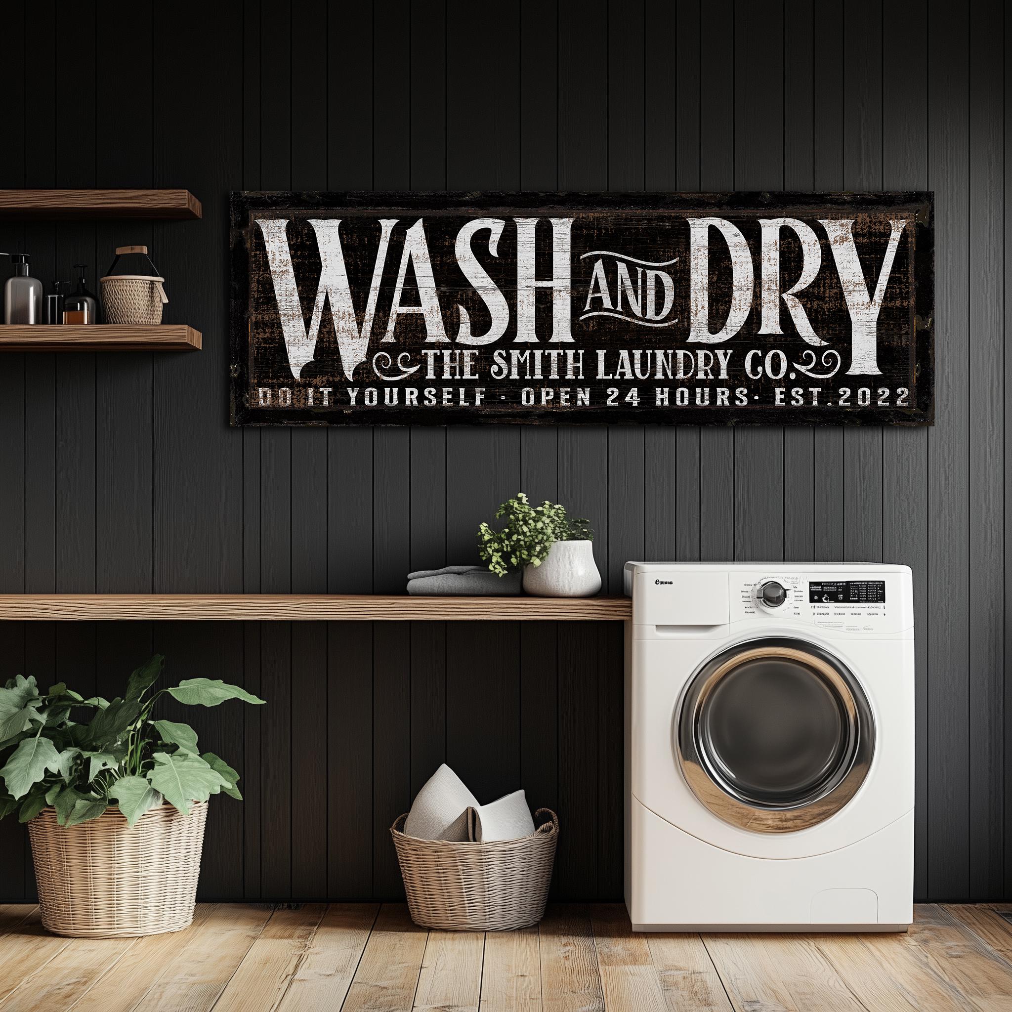 Custom Wash and Dry Sign, Custom Family Laundry Company Sign, Bathroom ...