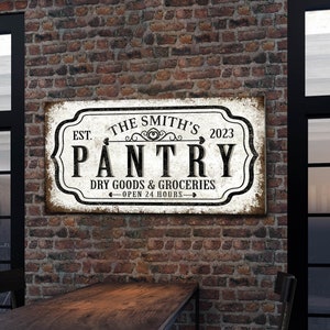 Custom Family Pantry Sign, Personalized Pantry Sign, Kitchen Wall Decor ...