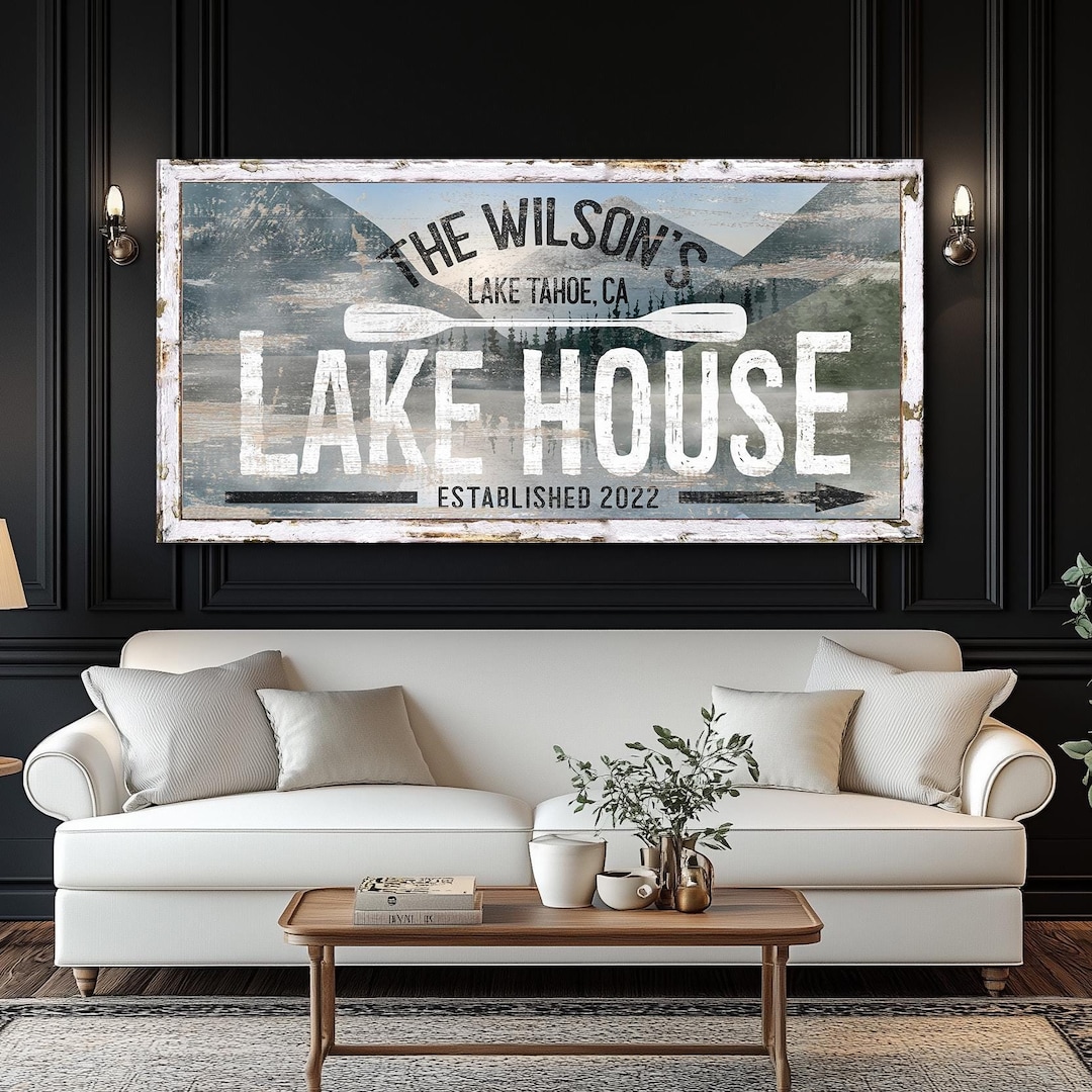 Personalized Lake House Sign, Custom Lake House Decor, Custom Family ...
