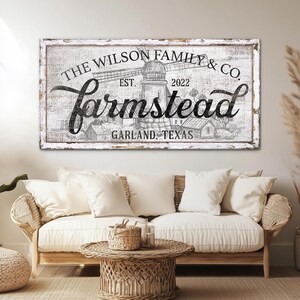 Customized Family Farmstead Sign, Rustic Homestead Sign, Vintage Family ...