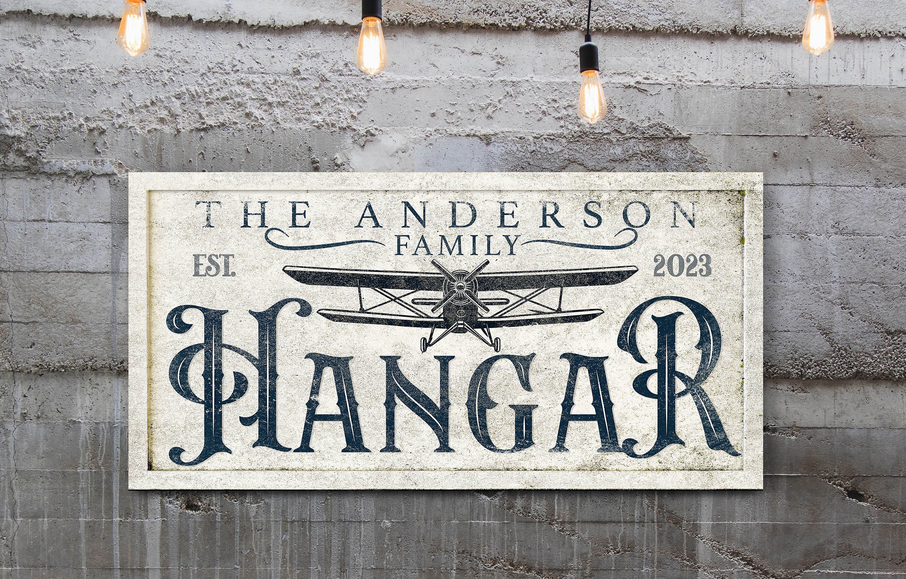 Personalized Hangar Sign Airplane Wall Art Custom Pilot Name - Etsy
