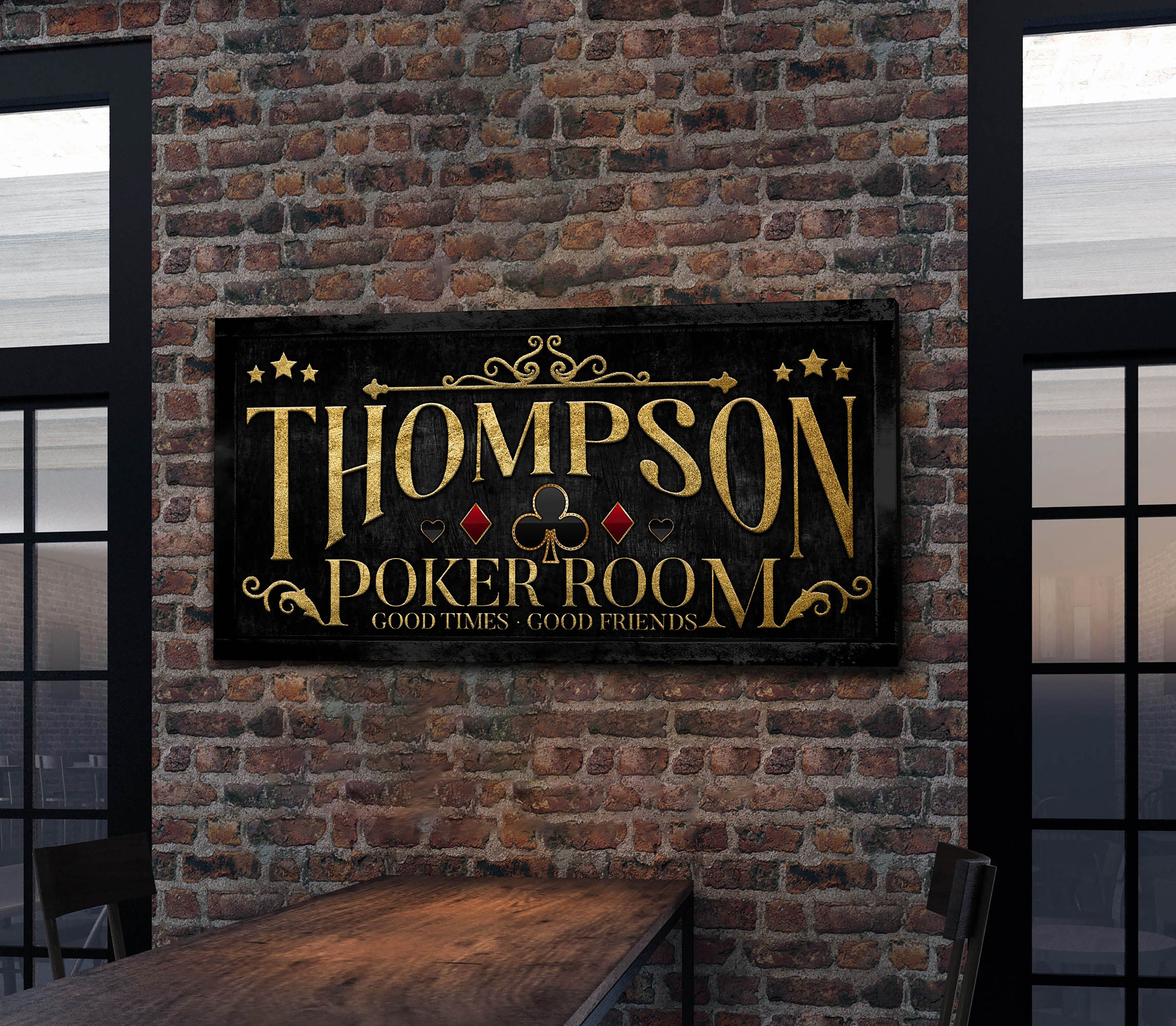 Custom Poker Room Sign, Rustic Game Room Decor, Poker Decor, Lounge Bar ...