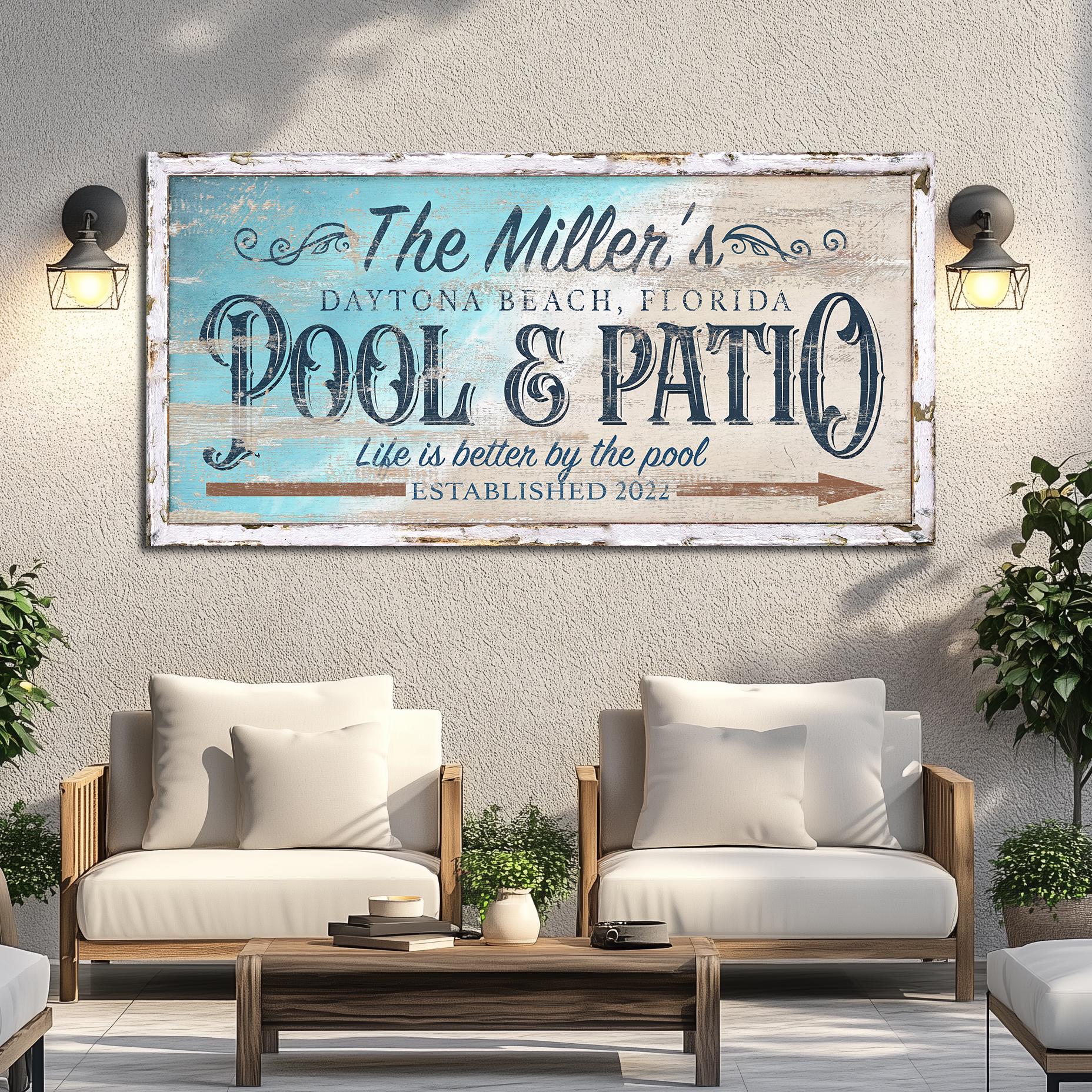Custom Pool and Patio Sign With Family Name, Outside Wall Sign ...