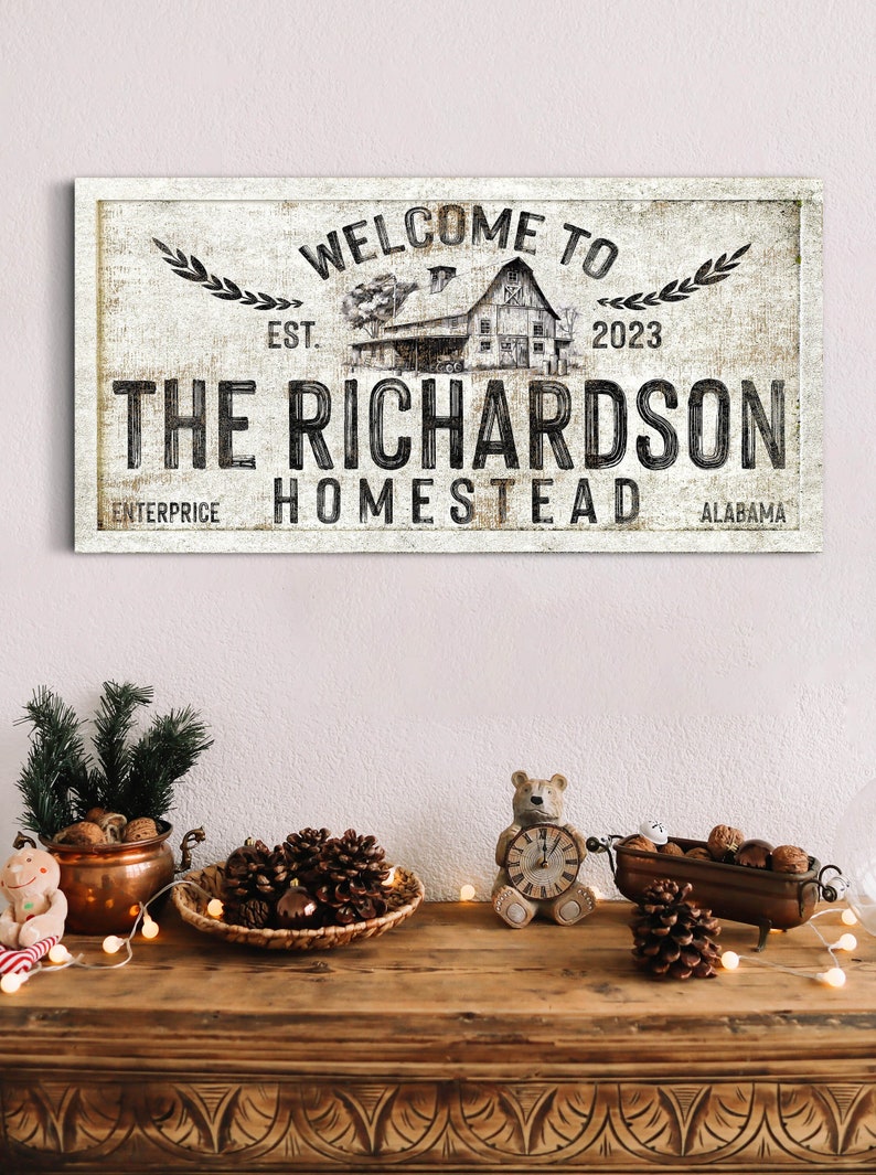 Personalized Homestead Sign Custom Family Name Wall Art With - Etsy