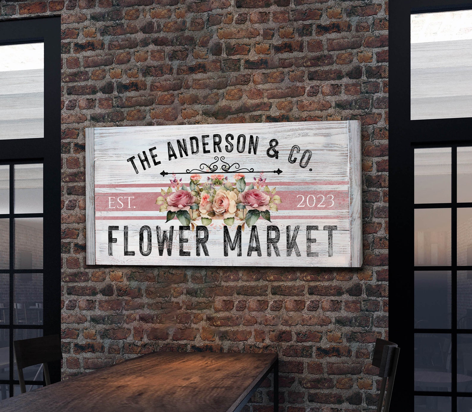 Custom Farm Fresh Flowers Sign, Personalized Modern Farmhouse Wall ...