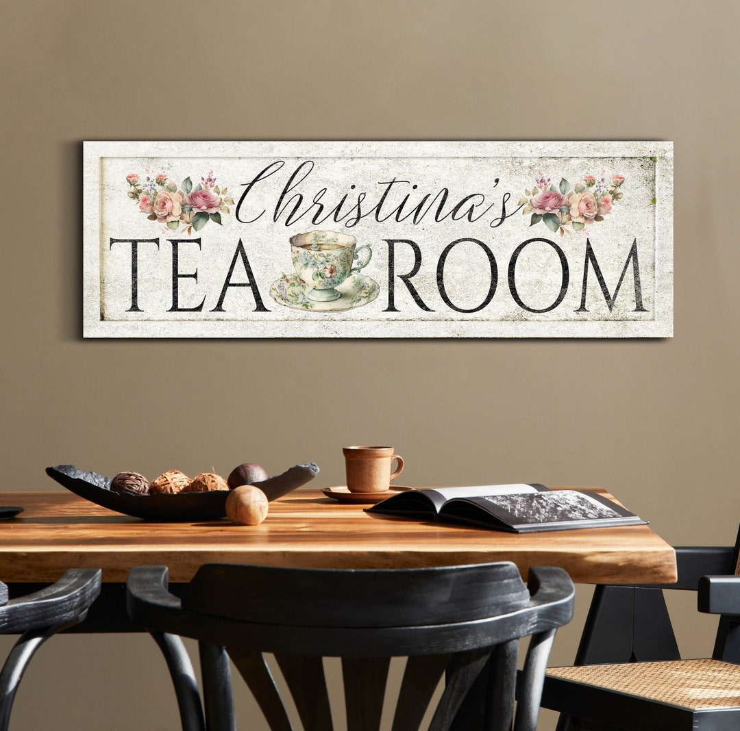 Personalized Family Name Tea Room Sign, Personalized Family Name ...