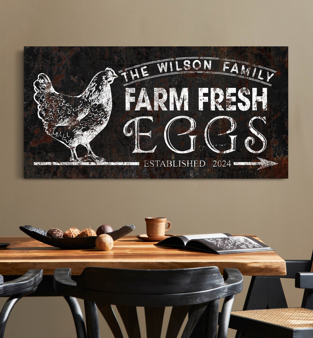 Custom Chicken Farm Sign, Custom Farm Fresh Chicken Eggs Sign ...