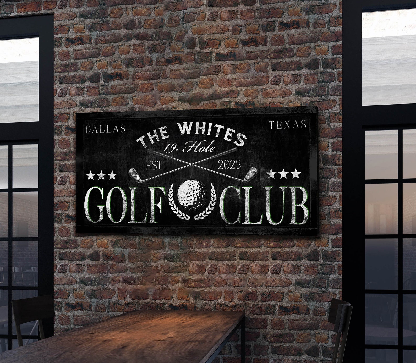 Personalized 19th Hole Golf Club Sign, Custom Golf Team Wall Art ...