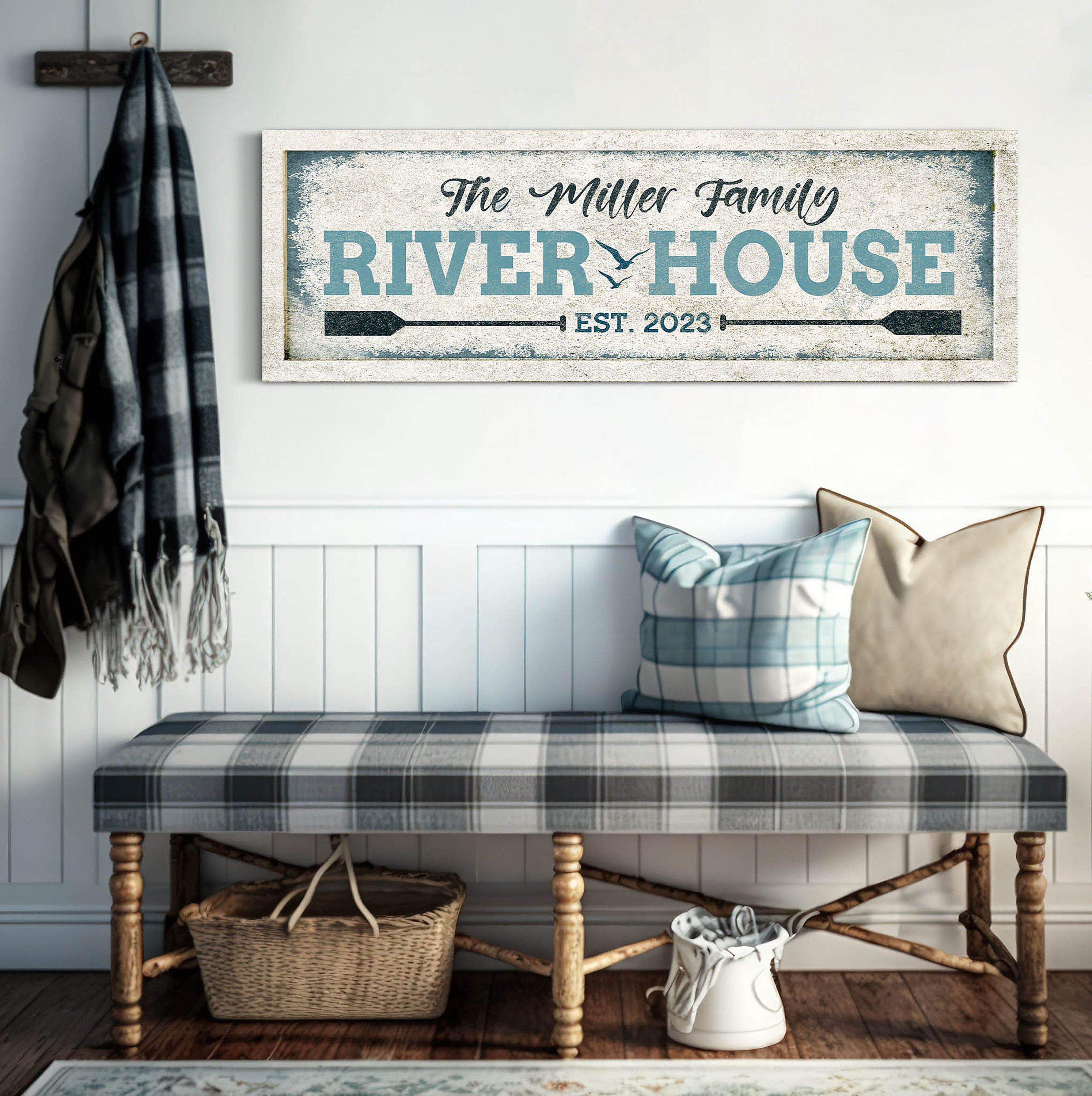 Custom River House Sign, Custom River House Decor, Family River Est ...