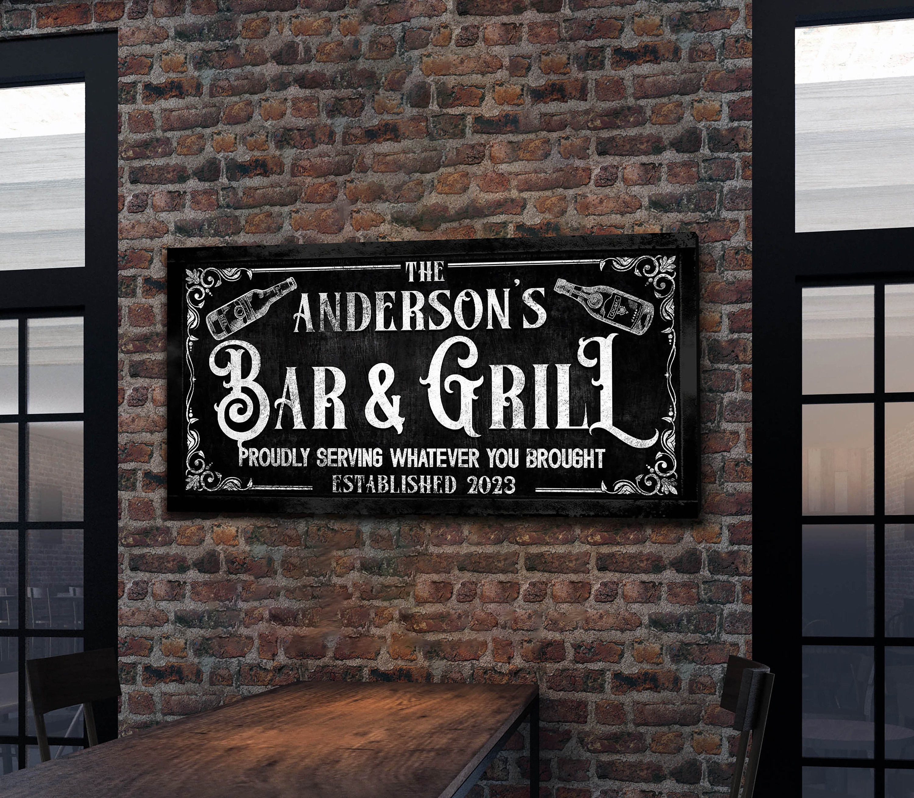 Custom Bar and Grill Sign Personalized Backyard Bar and Grill - Etsy