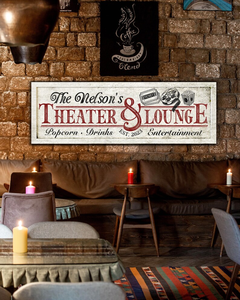 Personalized Theater & Lounge Sign Custom Theater Sign - Etsy