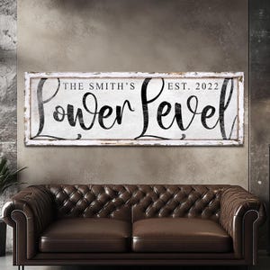 Customized Lower Level Sign, Vintage Mancave Sign, Rustic Basement ...