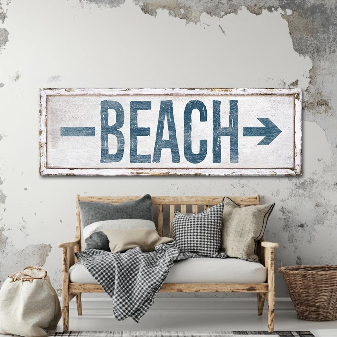 Rustic Directional Beach Sign, Ocean Direction Sign, Bar Sign, Beach ...