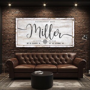 Custom Last Name Sign, Established Date, Personalized City State Sign ...