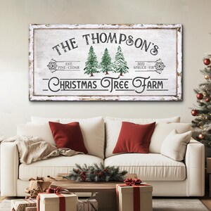 Personalized Christmas Tree Farm Sign, Christmas Wall Decor, Winter ...