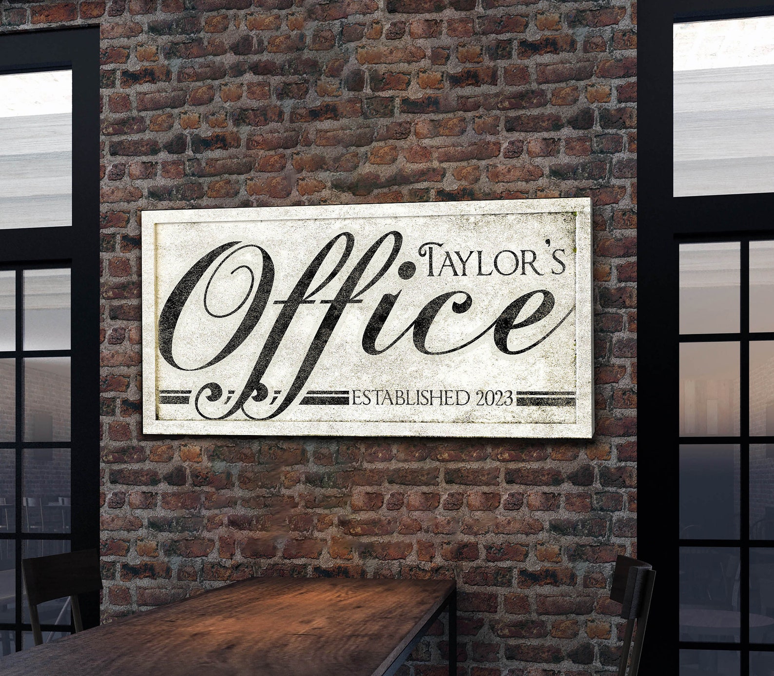 Custom Office Sign With Name, Personalized Business Wall Decor, Company ...