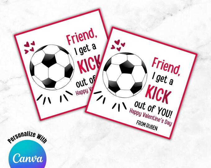 Soccer Valentine - Printable - Kids Valentine Cards - Instant Download ...
