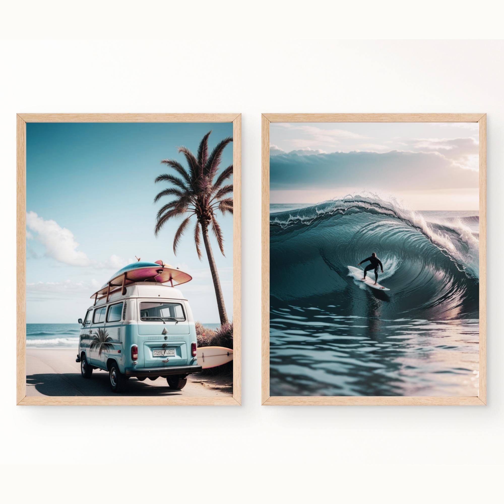 Surfboard Coastal Beach Gallery Wall Set of 6 Prints - Etsy