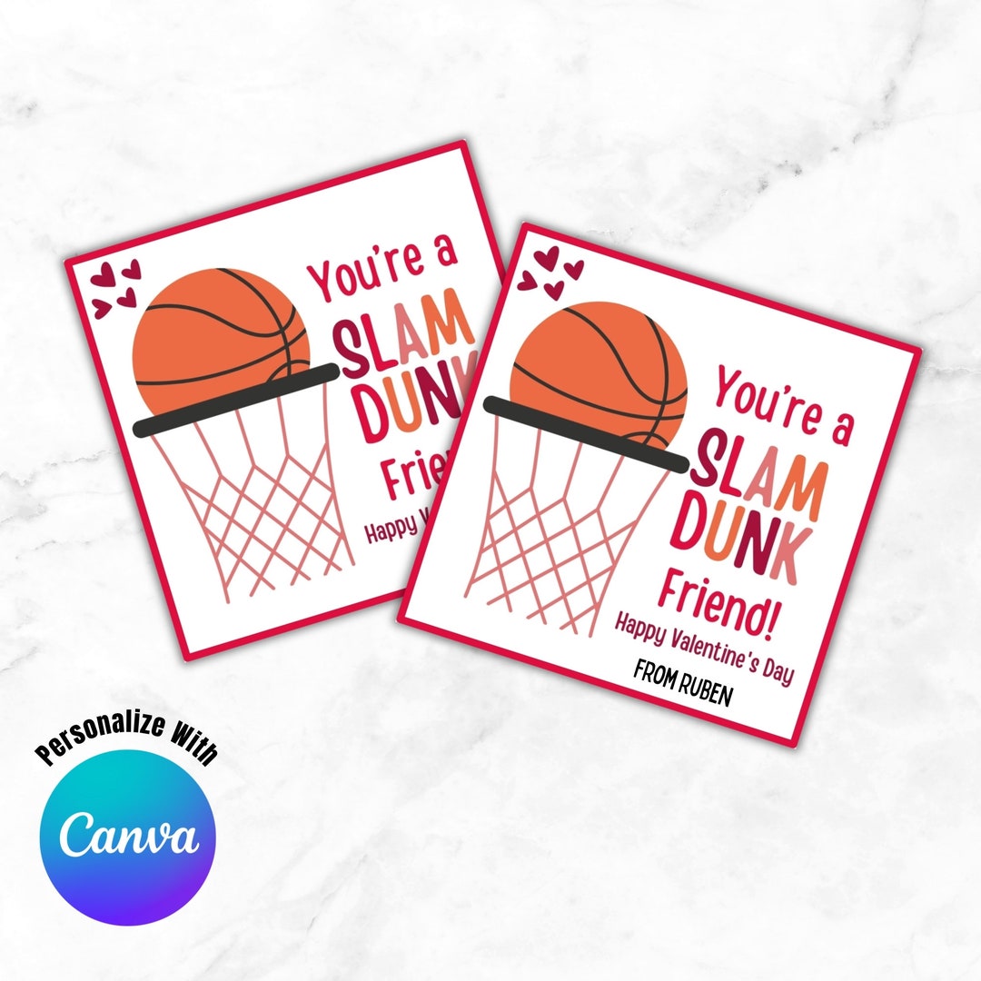 Basketball Valentines Day Cards for Kids Printable Classroom Exchange ...