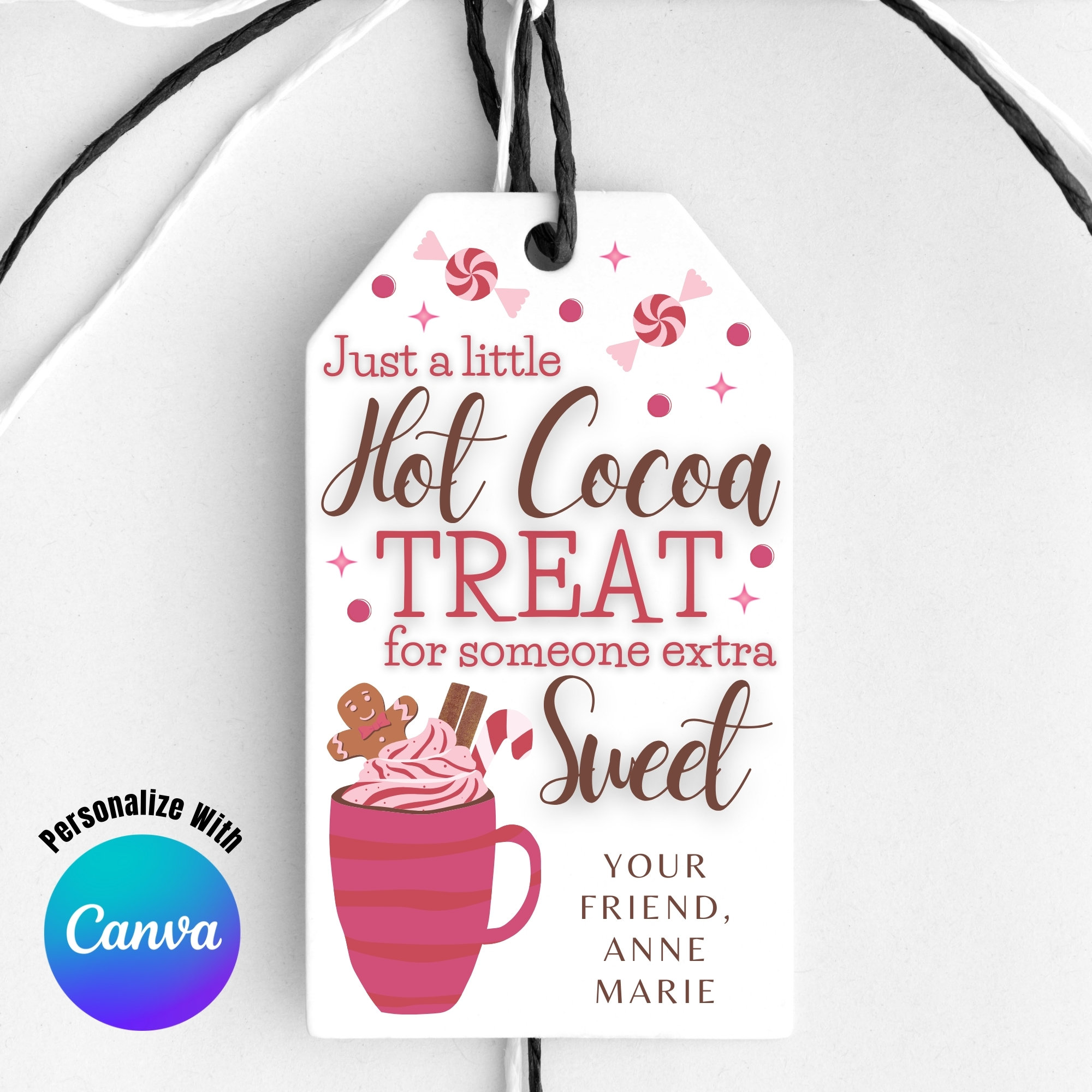 Printable Hot Cocoa Bomb Treat for Someone Extra Sweet Gift Tag Holiday ...