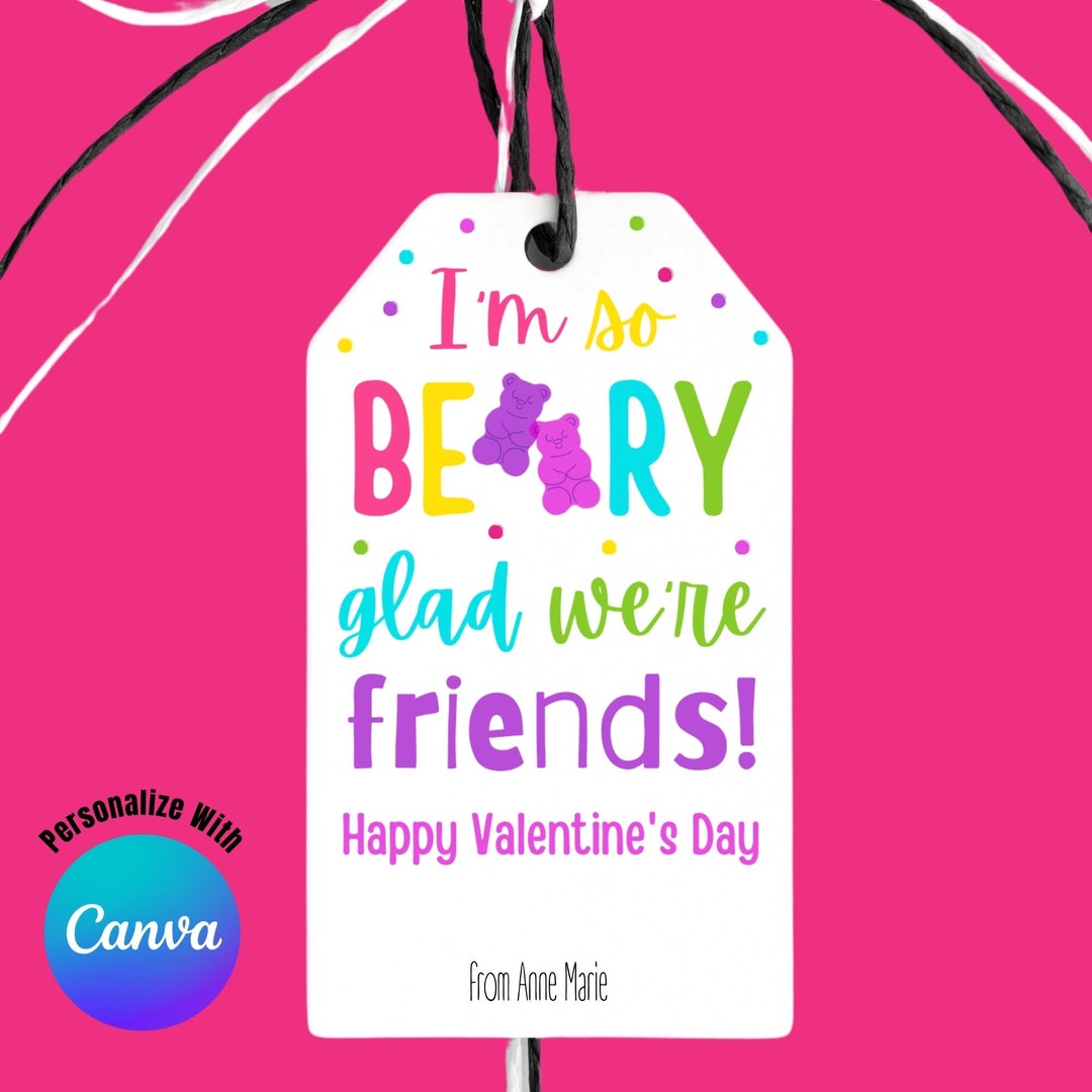 Gummy Bear Valentine Printable Tag - School Classroom Exchange Gift ...