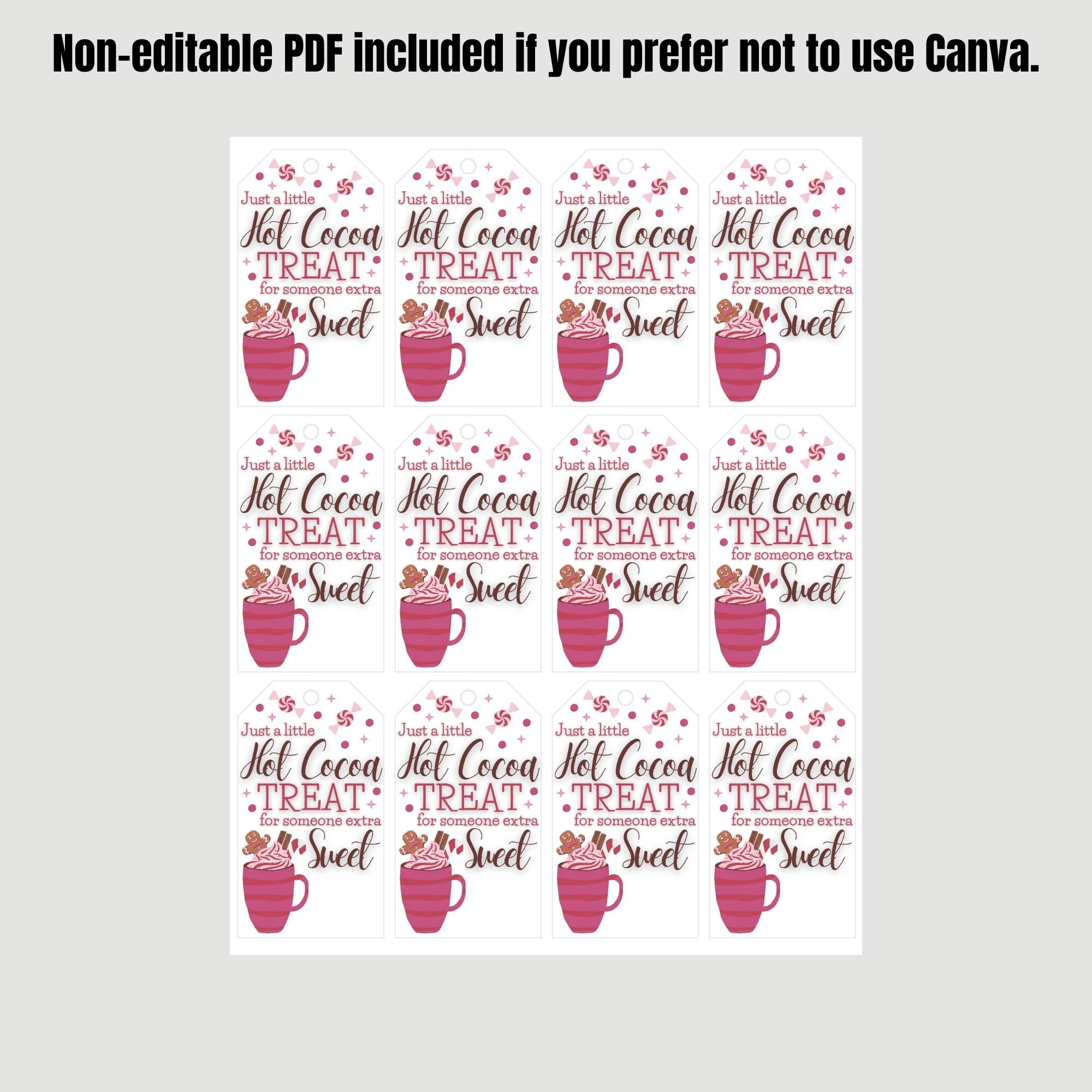 Printable Hot Cocoa Bomb Treat for Someone Extra Sweet Gift Tag Holiday ...