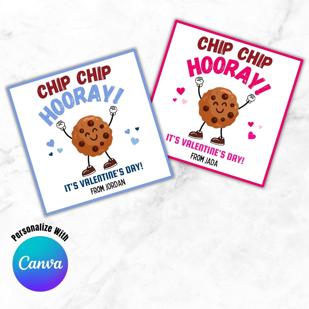 Valentine Printable Cards for Kids Cookie Tag School Classroom Exchange ...